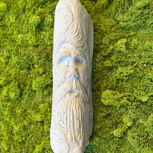 Concrete Log Face, 10lx3wx2, Tree Spirit, Garden Sculpture, Concrete ...