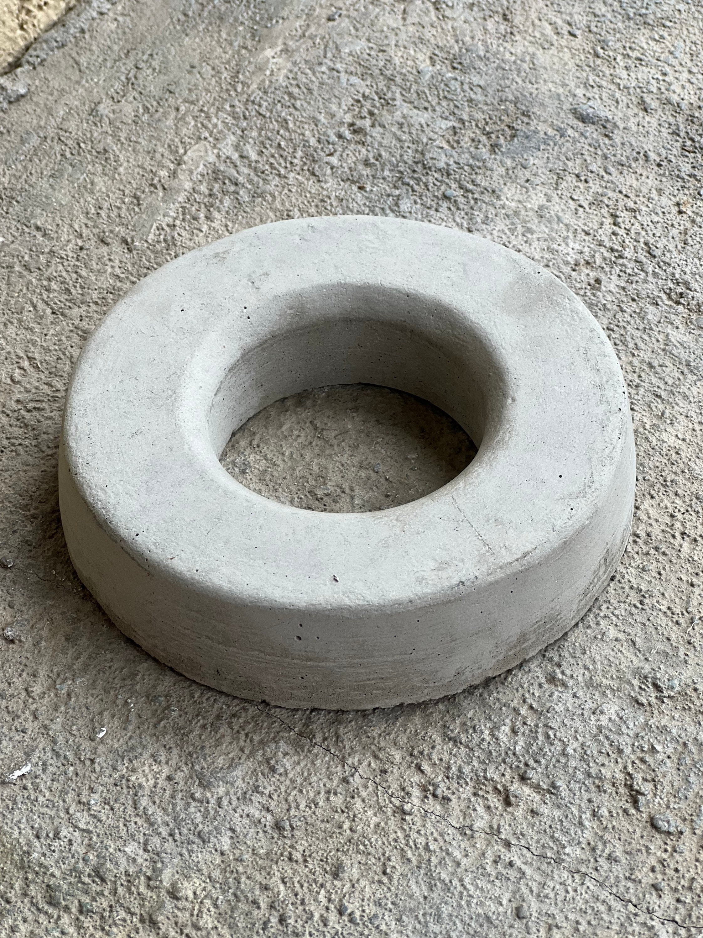Small Concrete Gazing Ball Holder, Cement Sprinkler Guard Ring ...