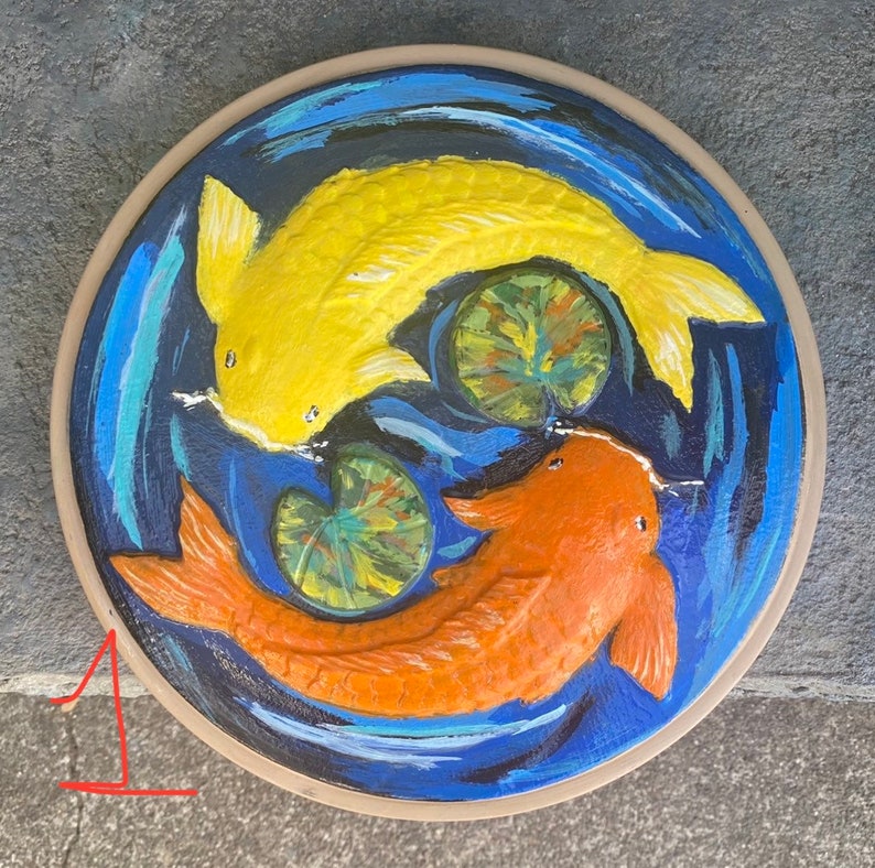 Koi fish stepping stone garden stone pond stone Japanese | Etsy