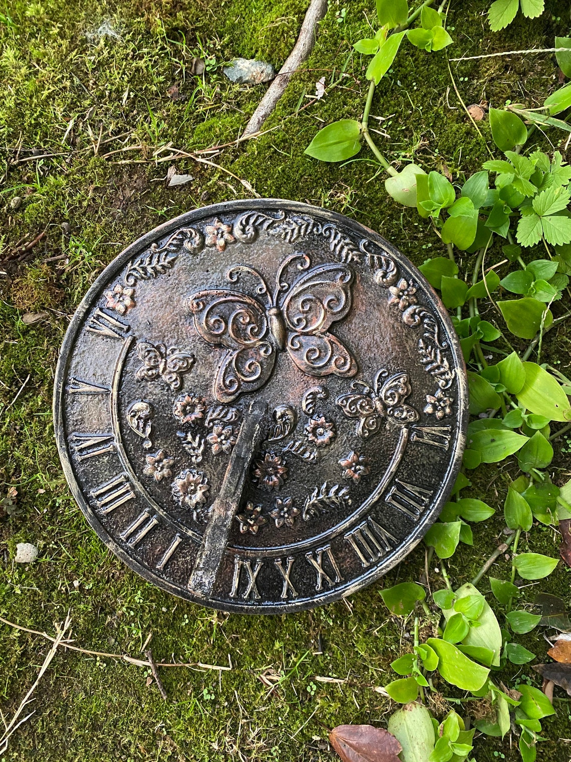 Butterfly Sundial, Concrete Sundial, 10”across X1.5”thick, Garden ...