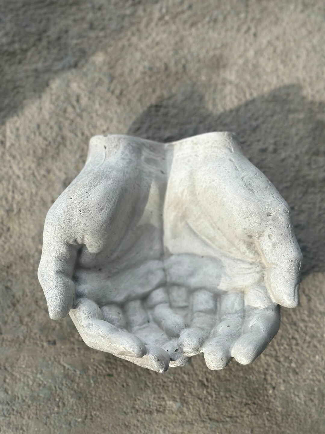 Concrete Offering Hands Sculpture, Jewelry Holder, Succulent Planter ...
