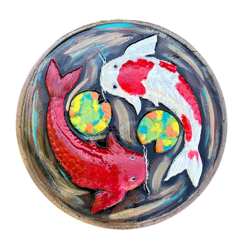 Koi Fish Stepping Stone Garden Stone Pond Stone Japanese - Etsy