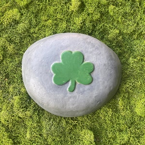 Concrete Shamrock, Rock Garden, 7" X 6" X 2" Thick, Garden Decor ...