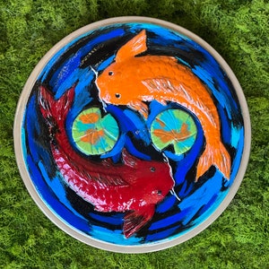 Koi Fish, Stepping Stone, Garden Stone, Pond Stone, Japanese Garden ...