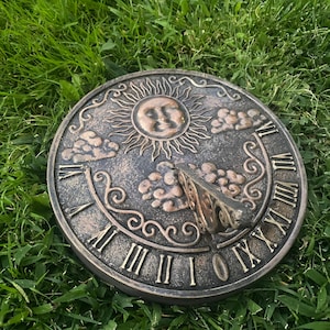 Sun & Cloud Sundial, Concrete Sundial, 10across X1.5thick, Garden ...