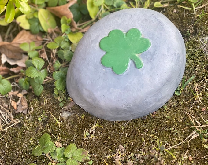 Concrete Shamrock, Rock Garden, 7" X 6" X 2" Thick, Garden Decor ...