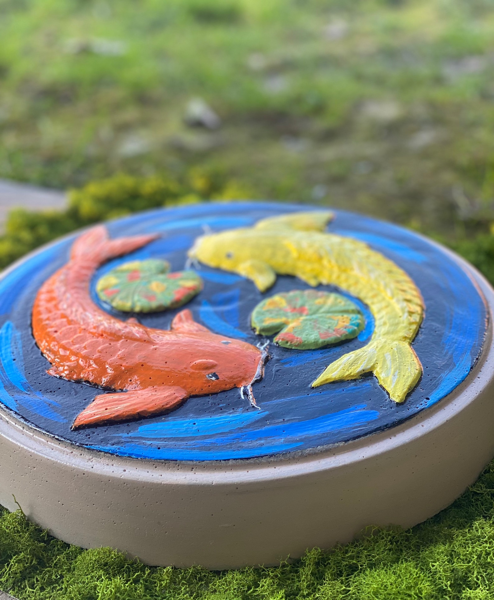 Koi Fish Stepping Stone Garden Stone Pond Stone Japanese - Etsy