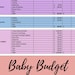 Baby Expense Planning Budget Template | Excel Download - Etsy