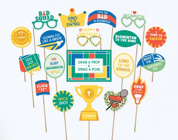 Badminton Photo Booth Props Badminton Props Badminton - Etsy
