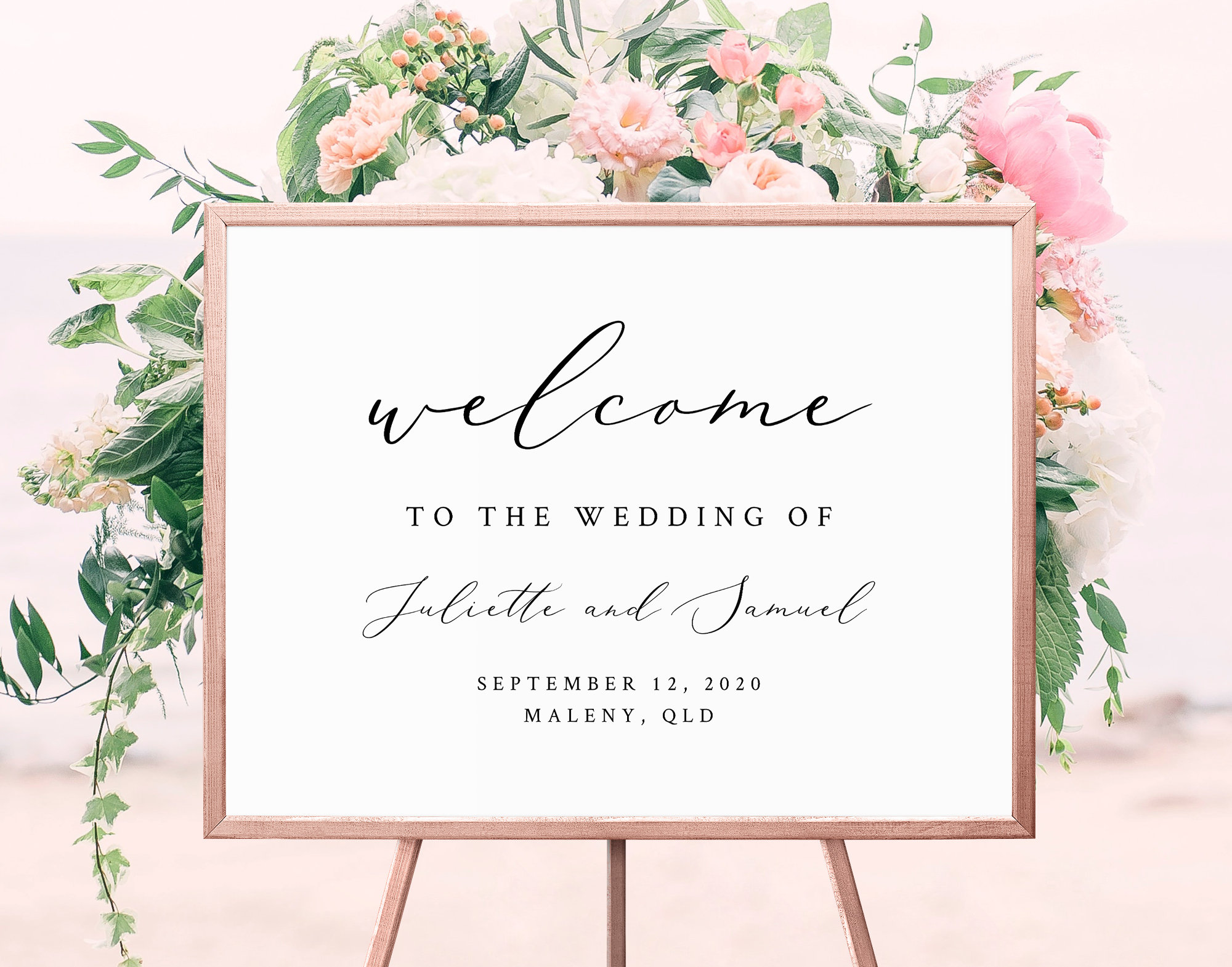 Minimalist Welcome Sign, Template, Elegant Welcome Sign, Wedding ...
