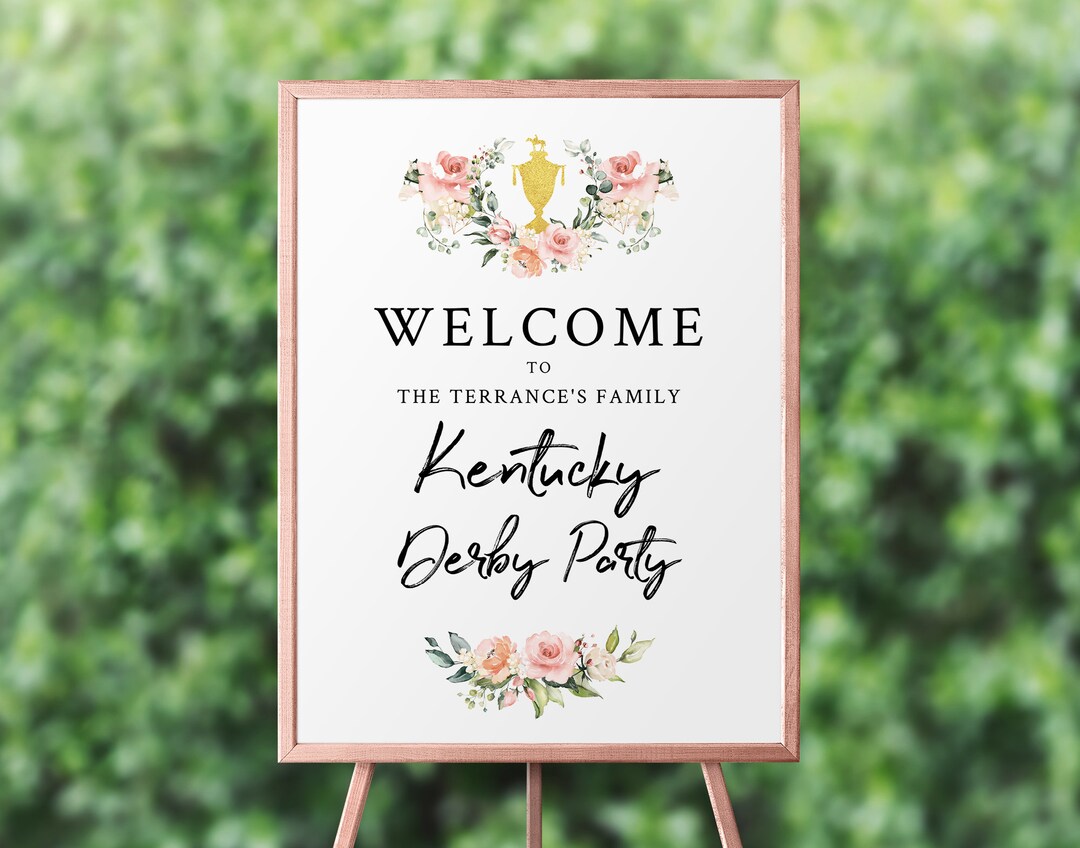 Kentucky Derby Party Welcome Sign Template, Derby Welcome Sign, Derby ...