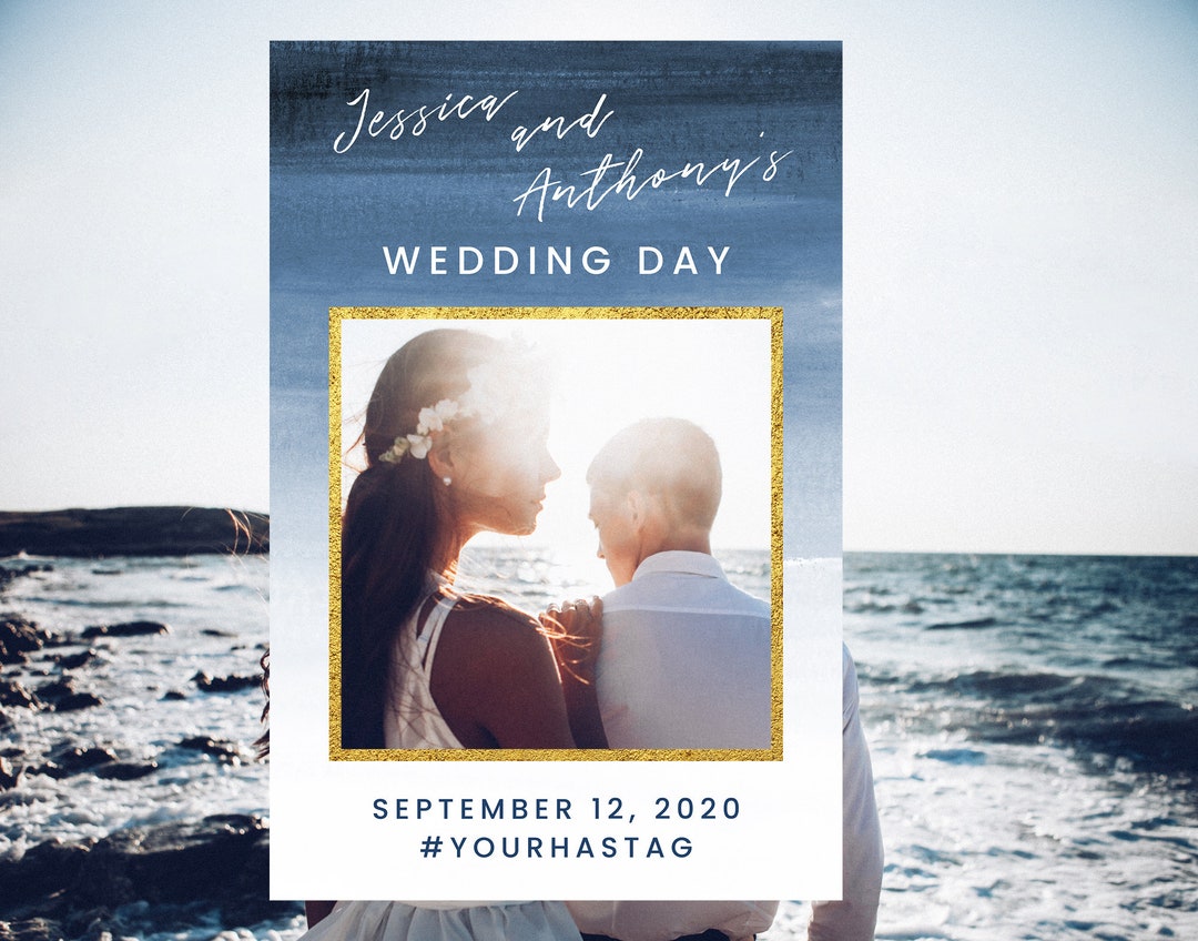 Beach Wedding Photo Prop Frame Template, Wedding Photo Booth Props ...