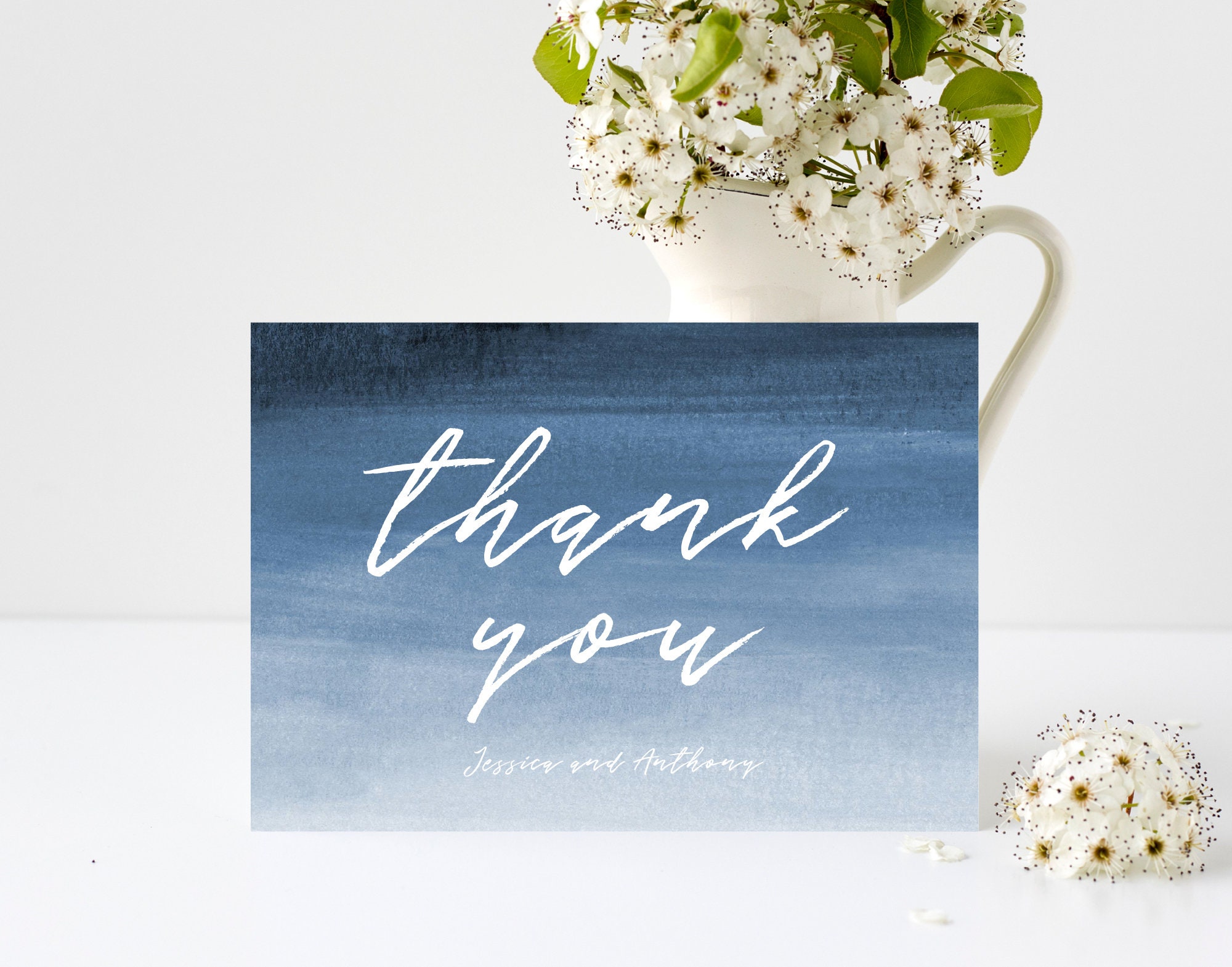 Beach Thank You Card Thank You Card Template Wedding Thank | Etsy