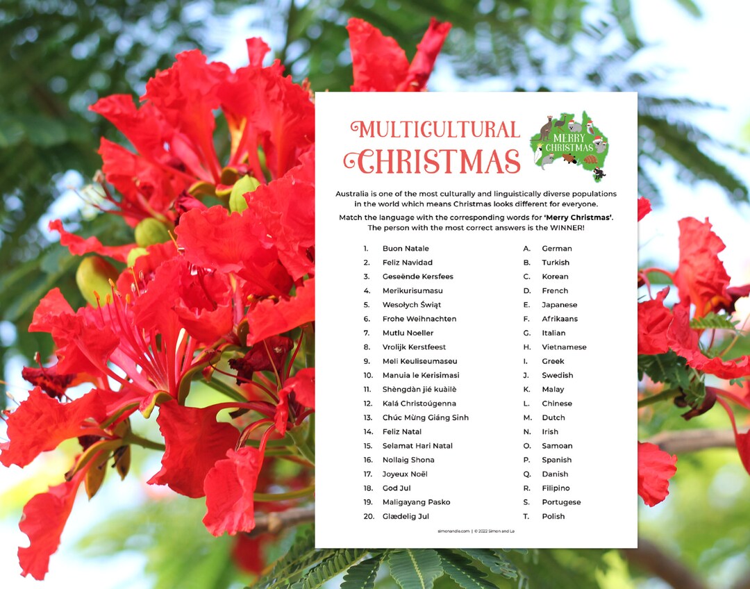 Multicultural Australian Christmas Party Game, Aussie Christmas ...