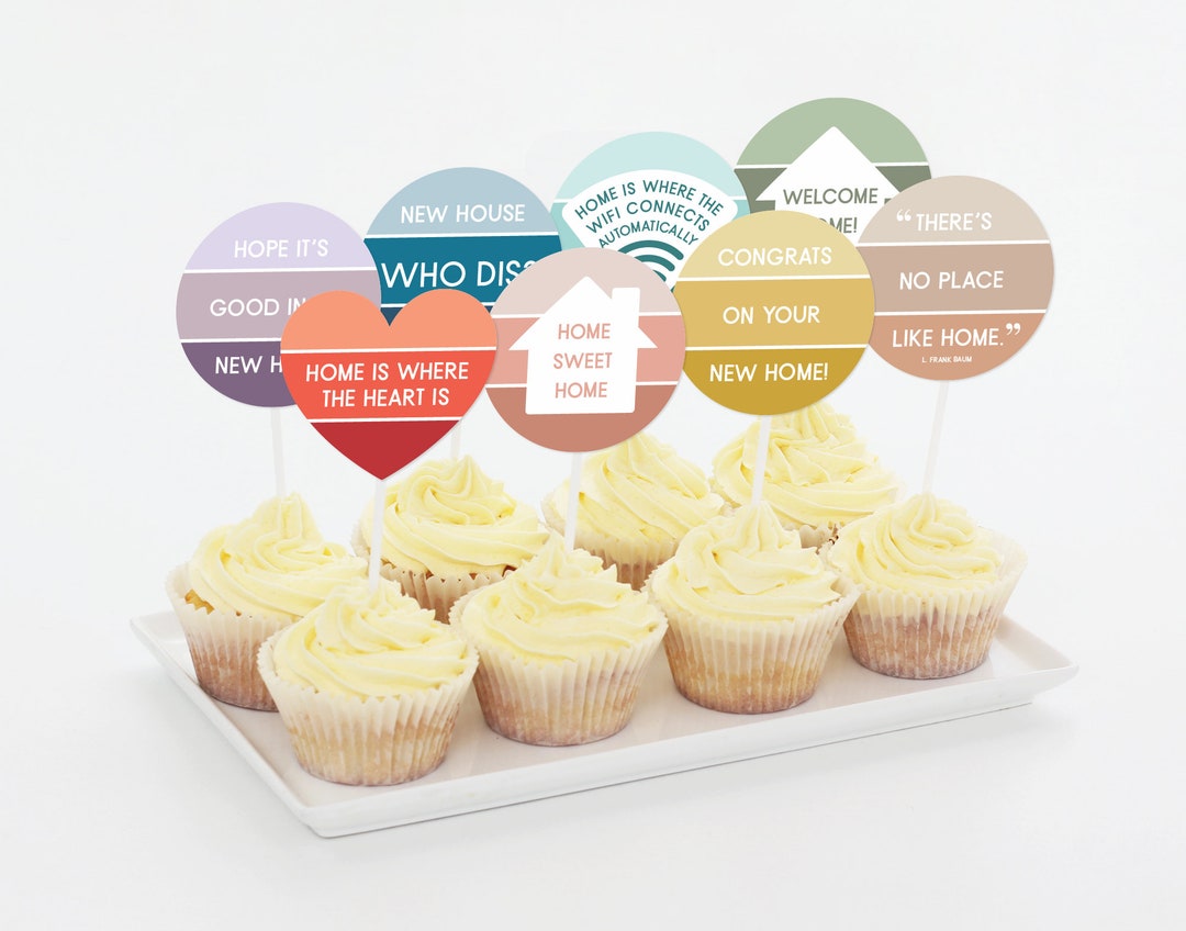 Housewarming Cupcake Toppers, Housewarming Toppers, Housewarming Party ...