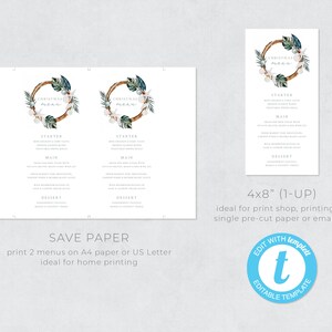 Beach Christmas Party Menu Template, Summer Christmas Menu, Tropical ...