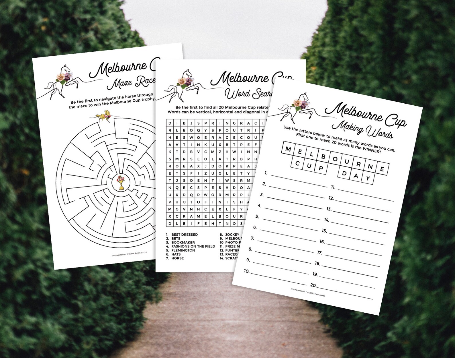 Melbourne Cup Party Games, Melbourne Cup Activities, Word Search, Horse ...