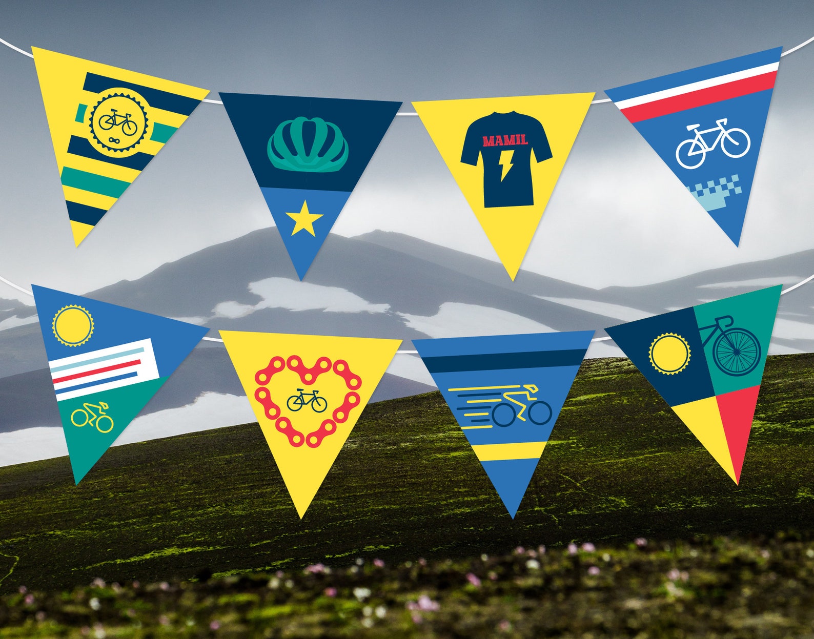 Cycling Banner, Cycling Birthday Decorations, Bicycle Banner, Mamil ...