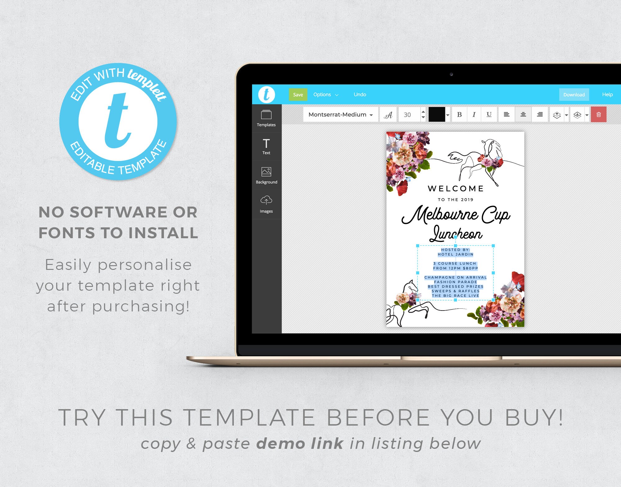 Melbourne Cup Welcome Sign Template, Melbourne Cup Poster, Luncheon ...