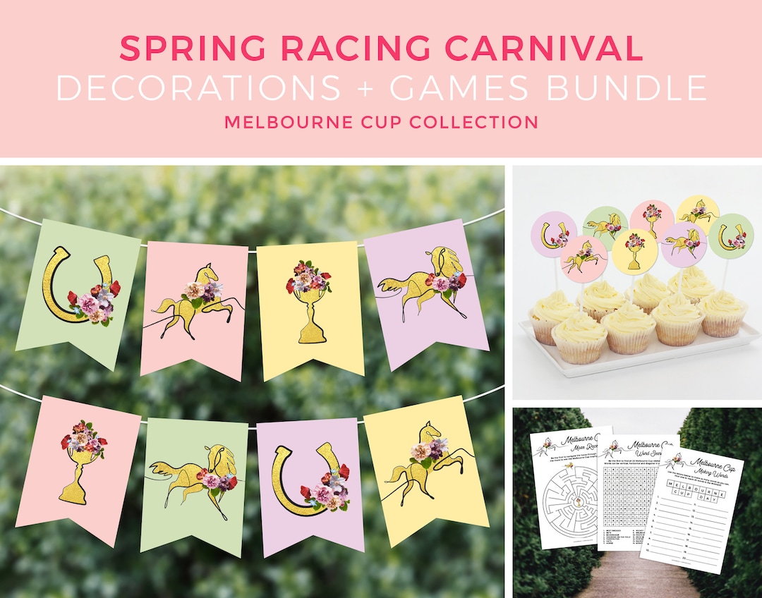 Melbourne Cup Decorations, Melbourne Cup Party Games, Bundle, Derby ...