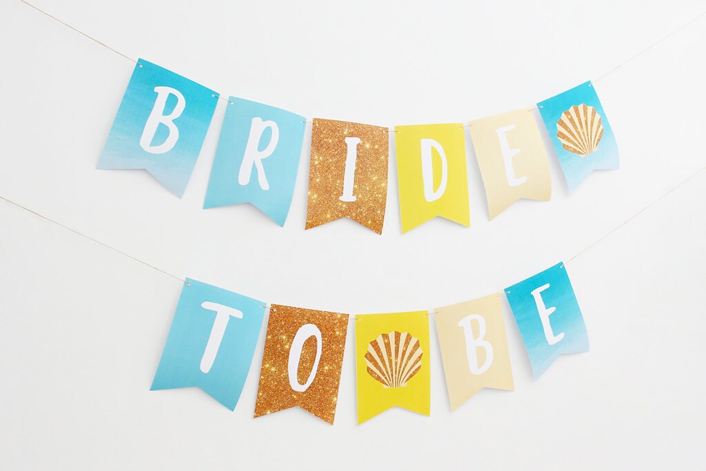 Bride to Be Banner, Beach Bridal Shower Banner, Beach Bachelorette ...