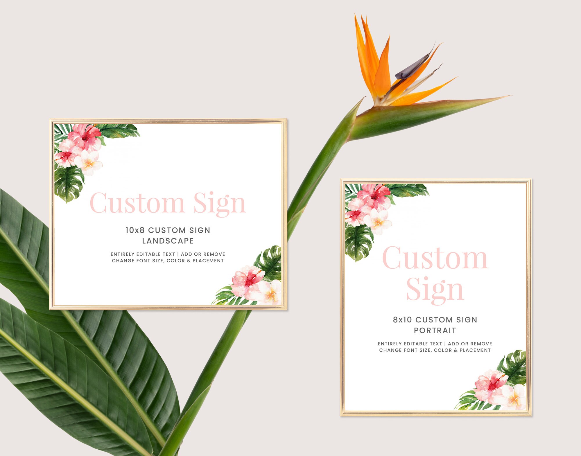 Custom Tropical Sign Template Tropical Wedding Sign Beach - Etsy