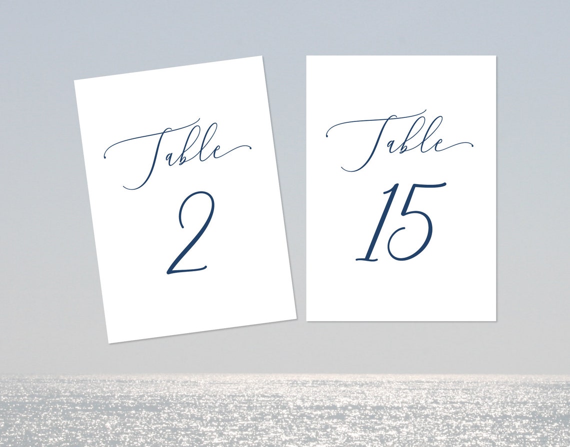 Table Number Card Template Table Seating Cards Hamptons | Etsy Australia