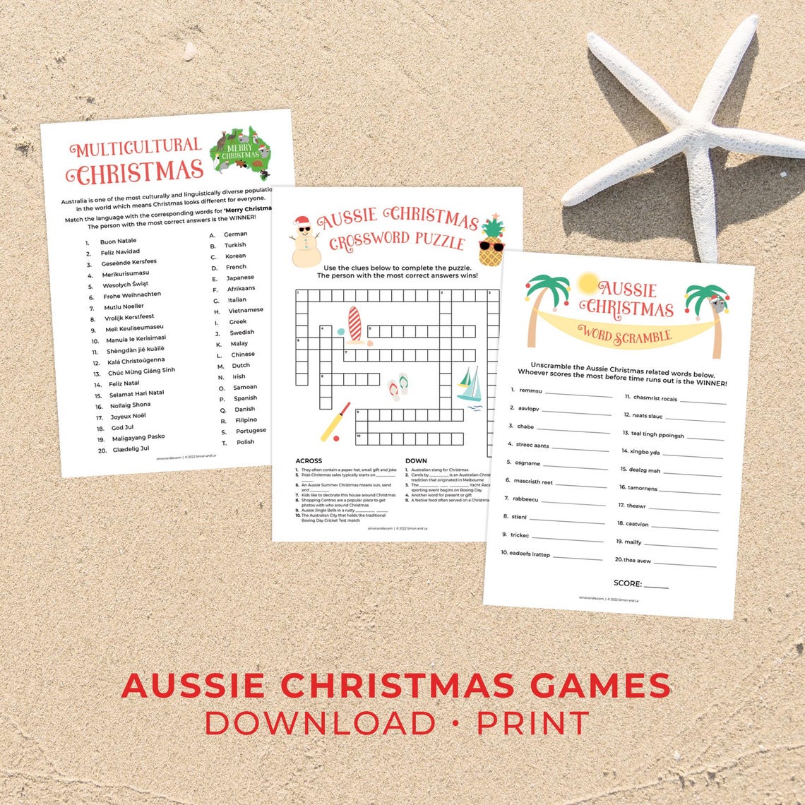 Aussie Christmas Party Games, Kids Christmas Activity, Christmas ...