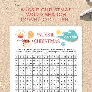 Aussie Christmas Word Search Game, Australian Christmas, Christmas ...