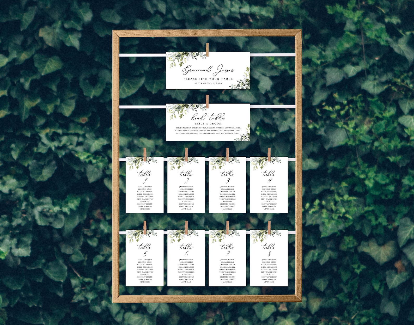 Rustic Seating Chart Template Rustic Seating Cards Rustic | Etsy