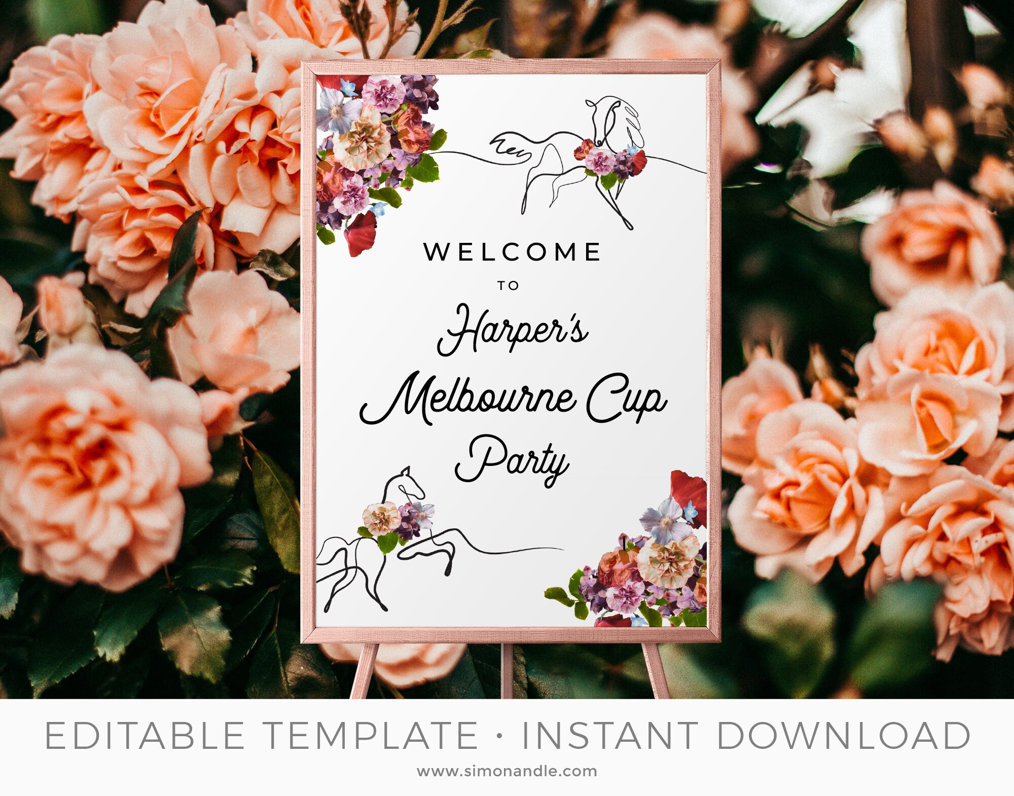 Melbourne Cup Party Welcome Sign Template Melbourne Cup - Etsy