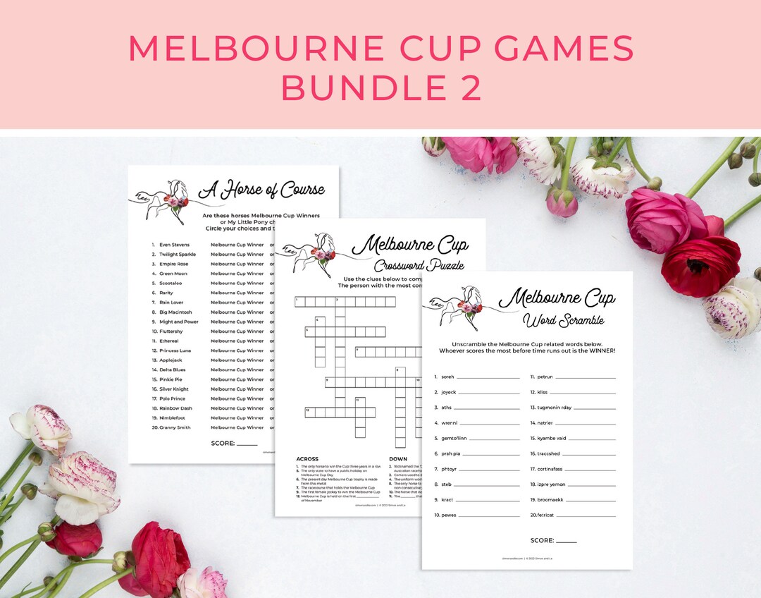 Melbourne Cup Games, Horse Racing Games, Crosswords, Word Scramble ...