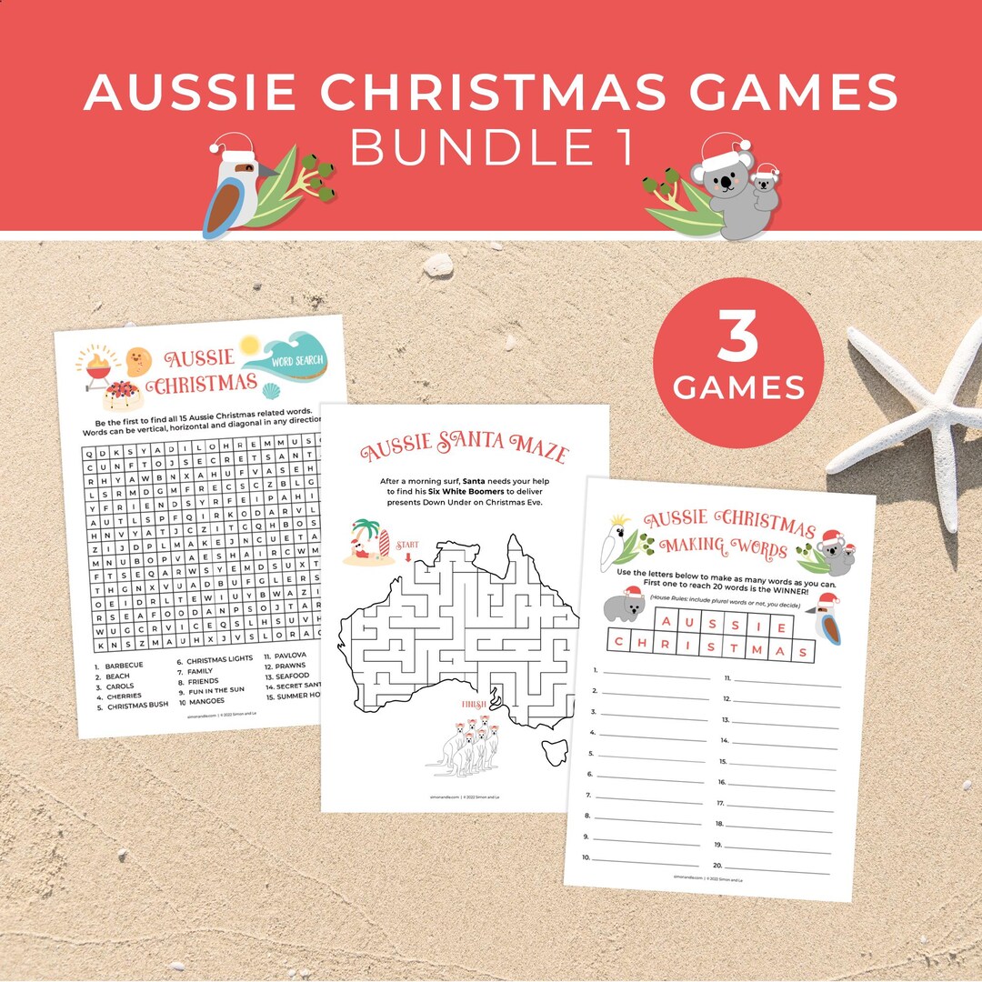 Australian Christmas Party Games, Christmas Activity, Christmas Word ...
