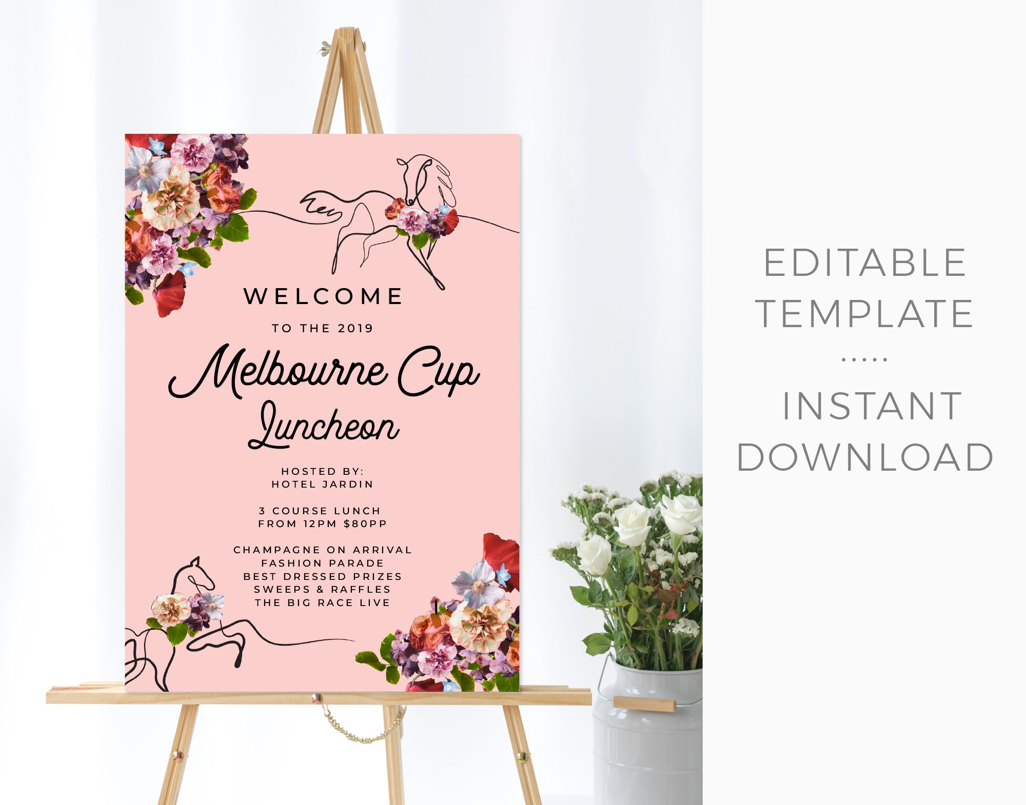 Melbourne Cup Welcome Sign Template Melbourne Cup Poster - Etsy Australia