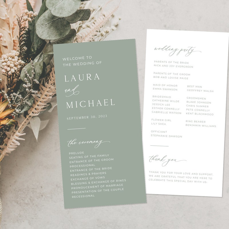 Rustic Wedding Program - Etsy