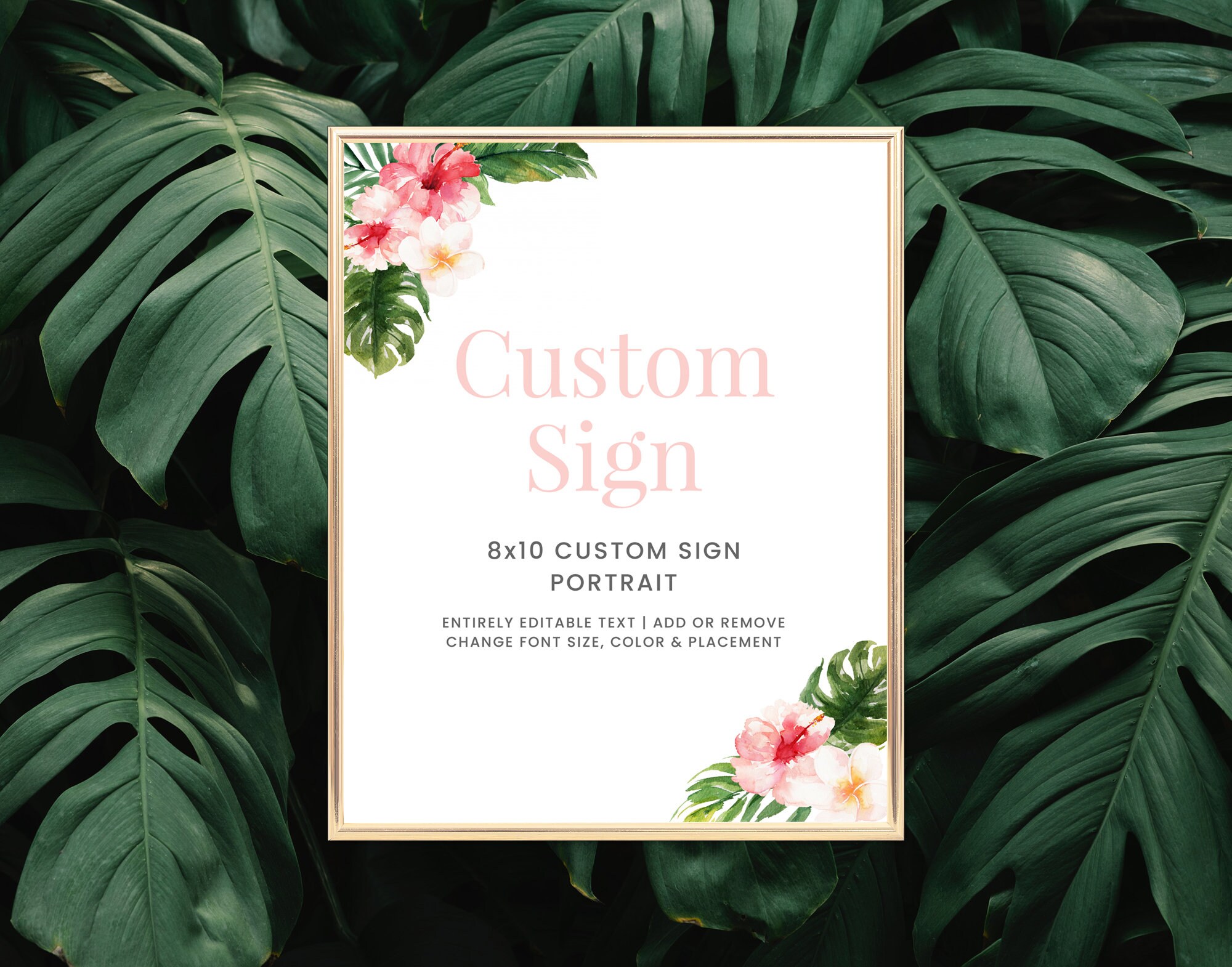 Custom Tropical Sign Template Tropical Wedding Sign Beach - Etsy