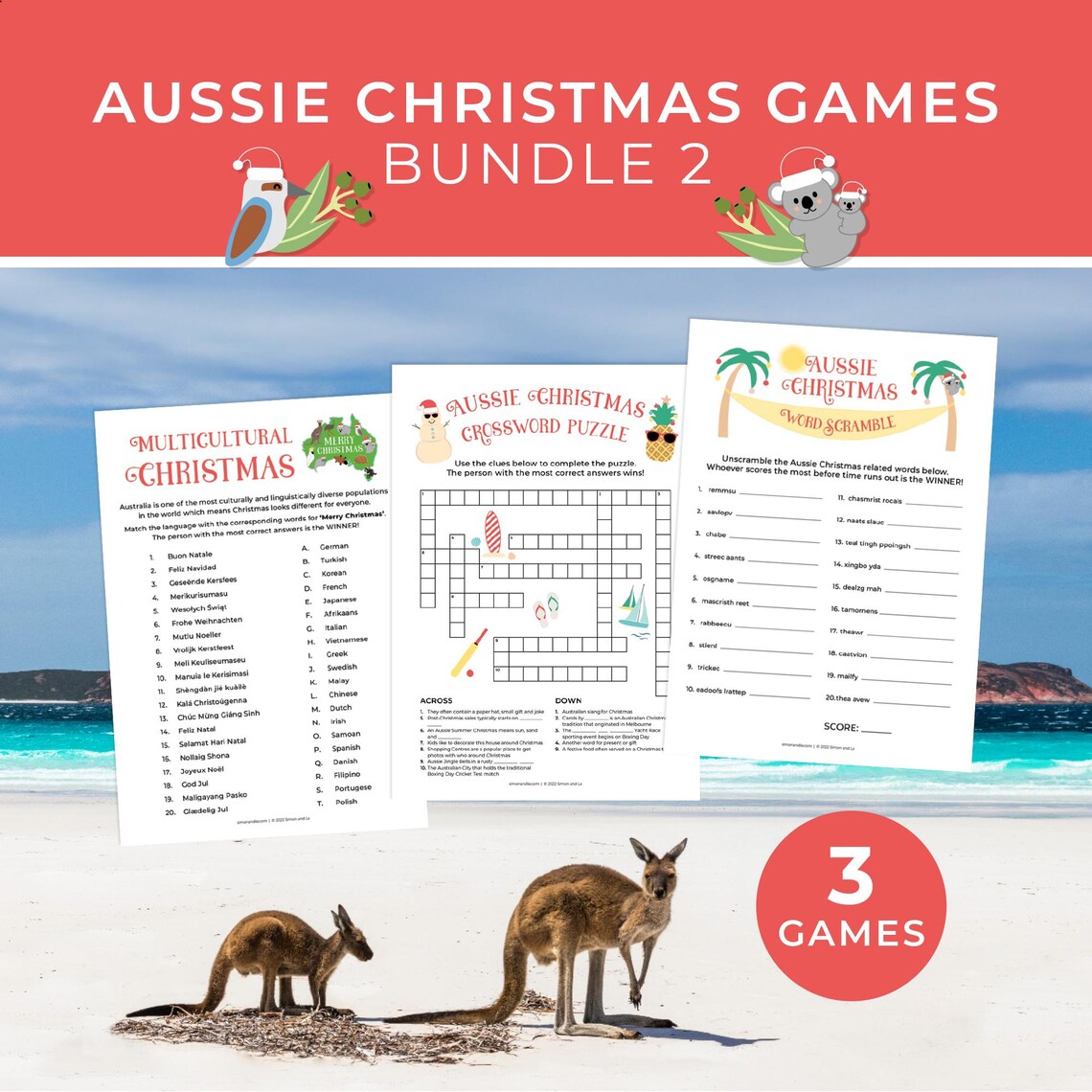 Aussie Christmas Party Games, Kids Christmas Activity, Christmas ...
