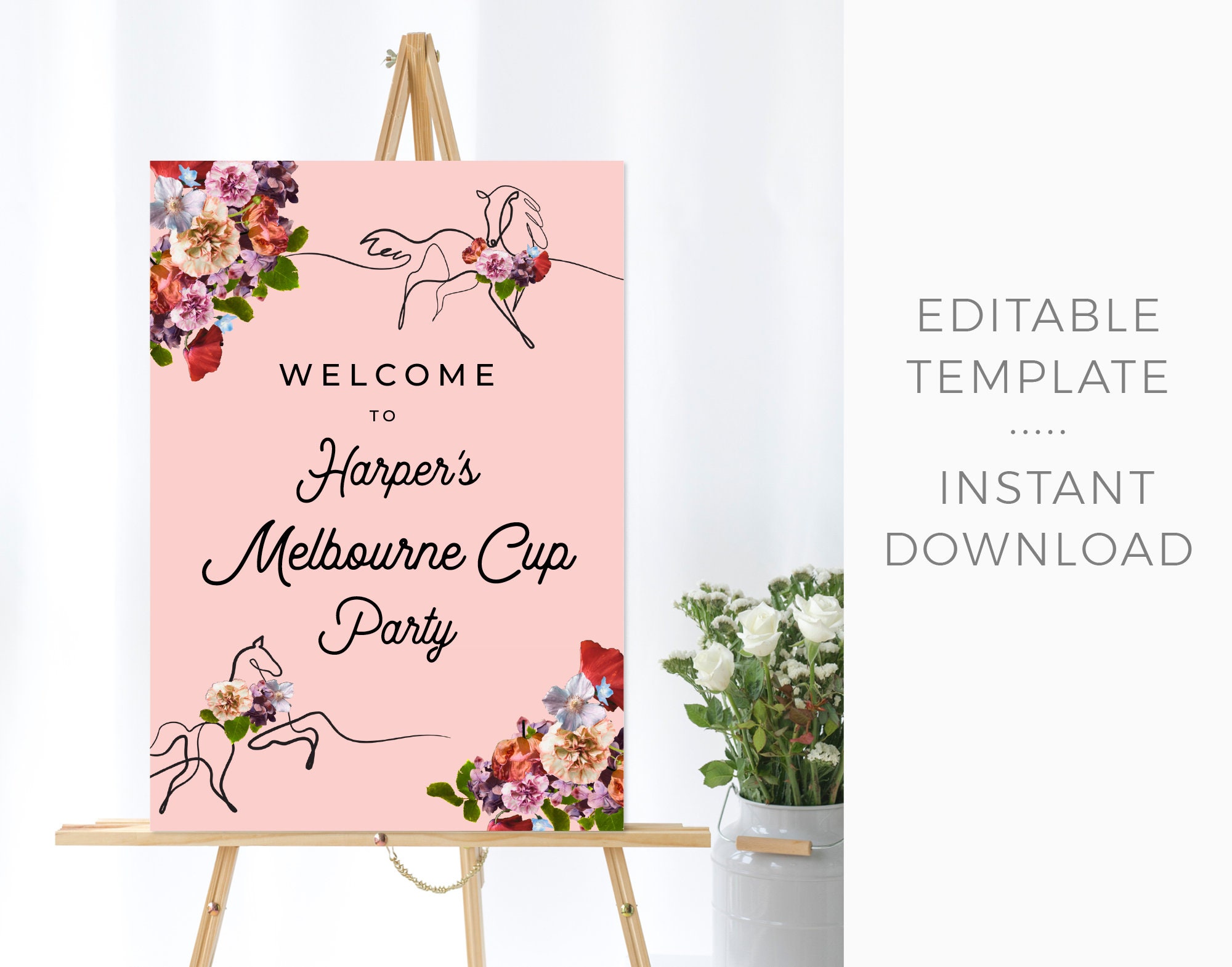 Melbourne Cup Party Welcome Sign Template Melbourne Cup - Etsy