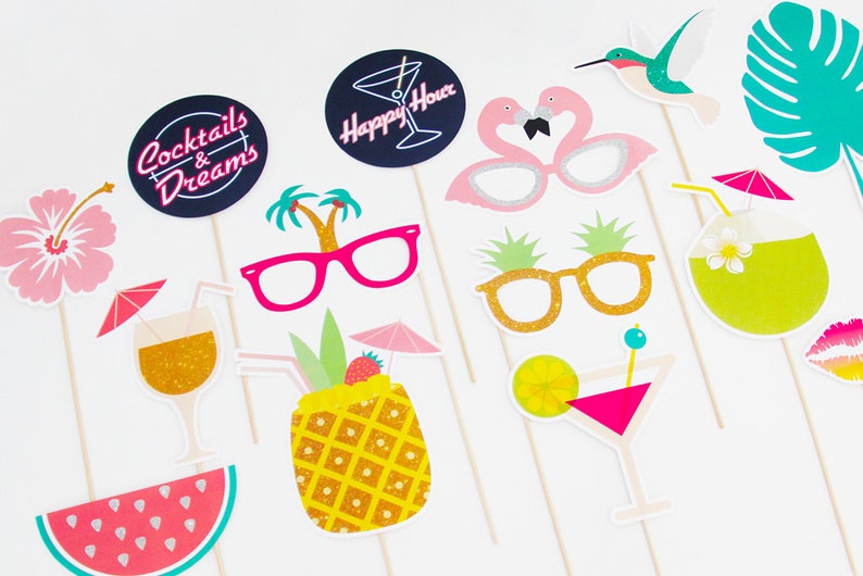 Tropical Party Props Summer Party Props Tropical Photo Booth - Etsy
