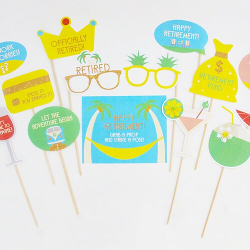 Printable Retirement Party Photo Booth Props Retirement - Etsy