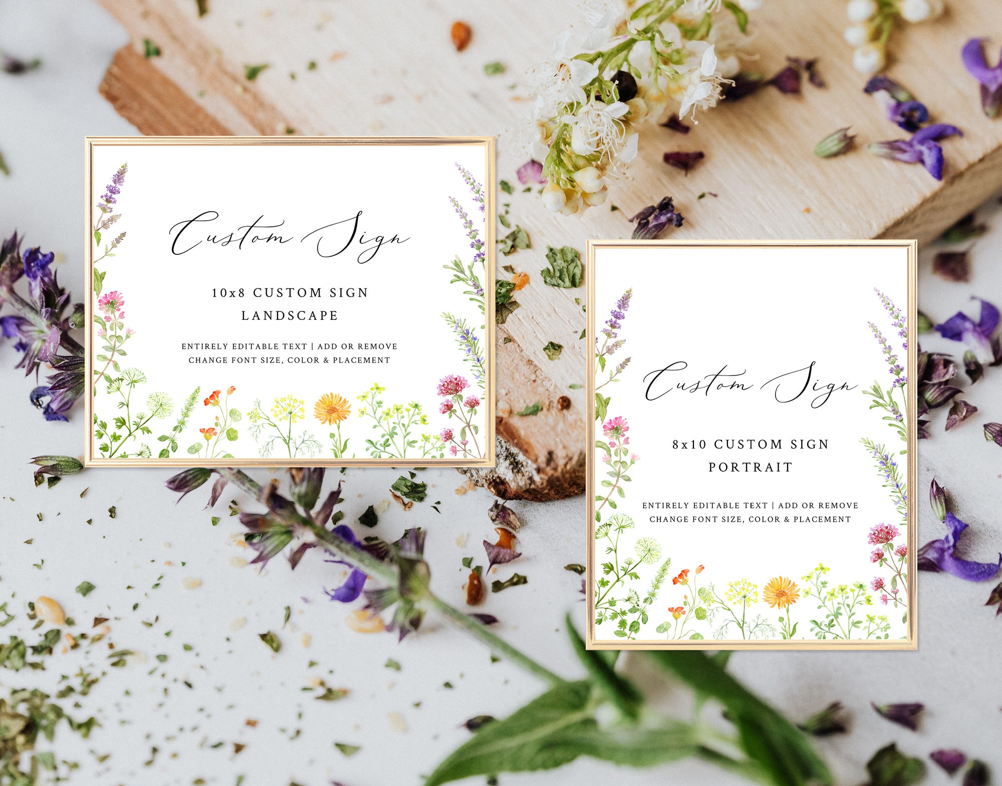 Botanical Custom Sign Template, Custom Wedding Signs, Garden Wedding ...