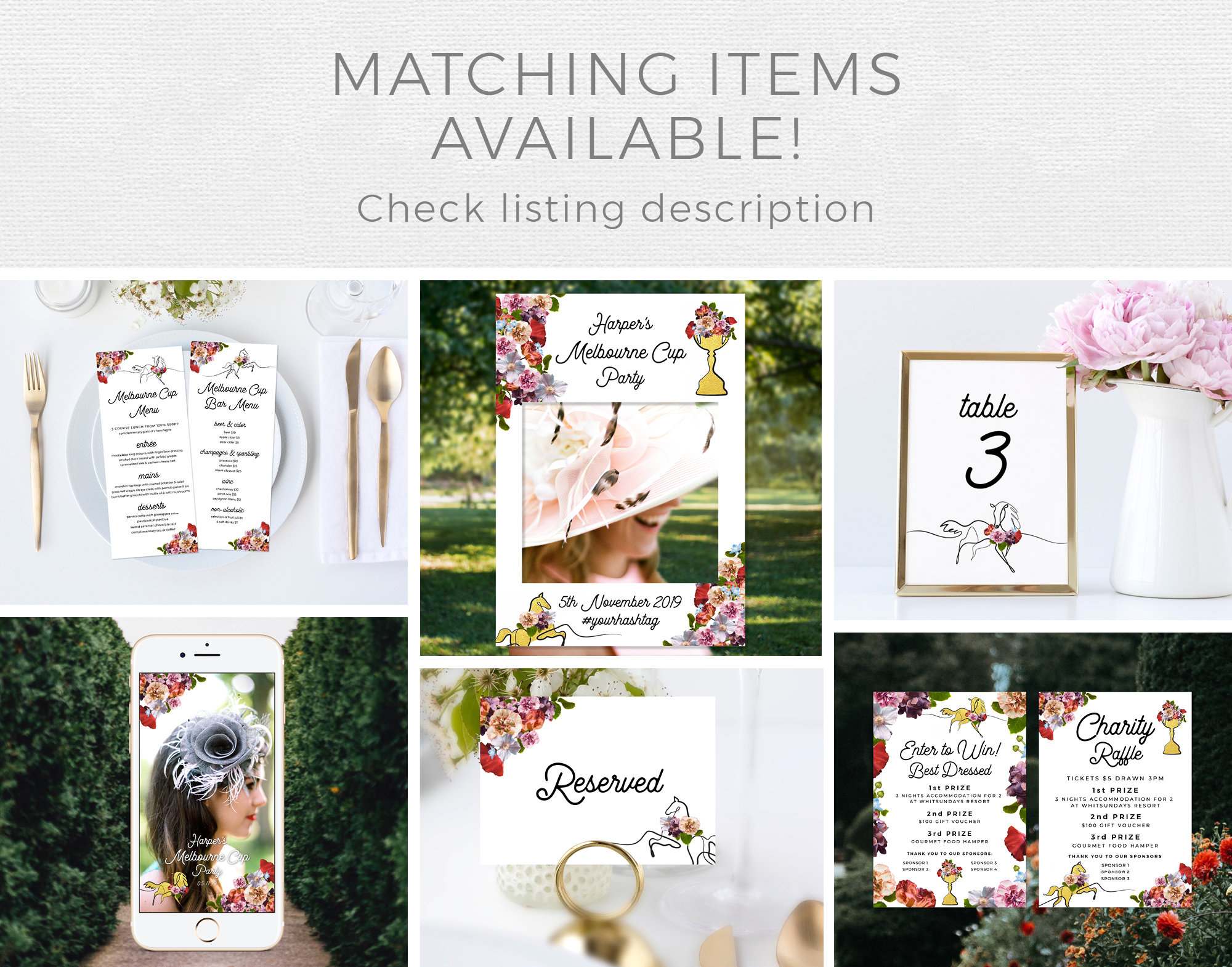 Melbourne Cup Party Invitation Template Melbourne Cup Invite - Etsy ...