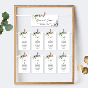 Rustic Seating Chart Template, Rustic Seating Cards, Rustic Seating ...