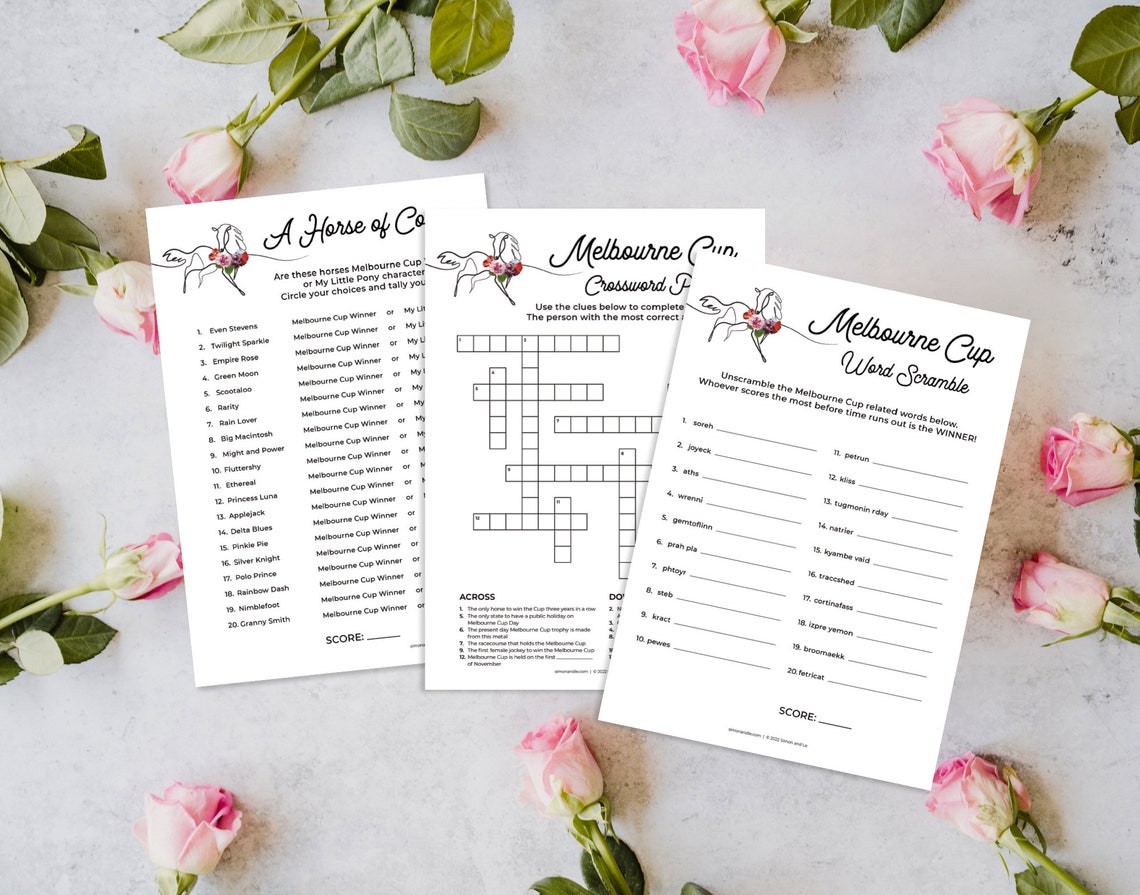 Melbourne Cup Games, Horse Racing Games, Crosswords, Word Scramble ...