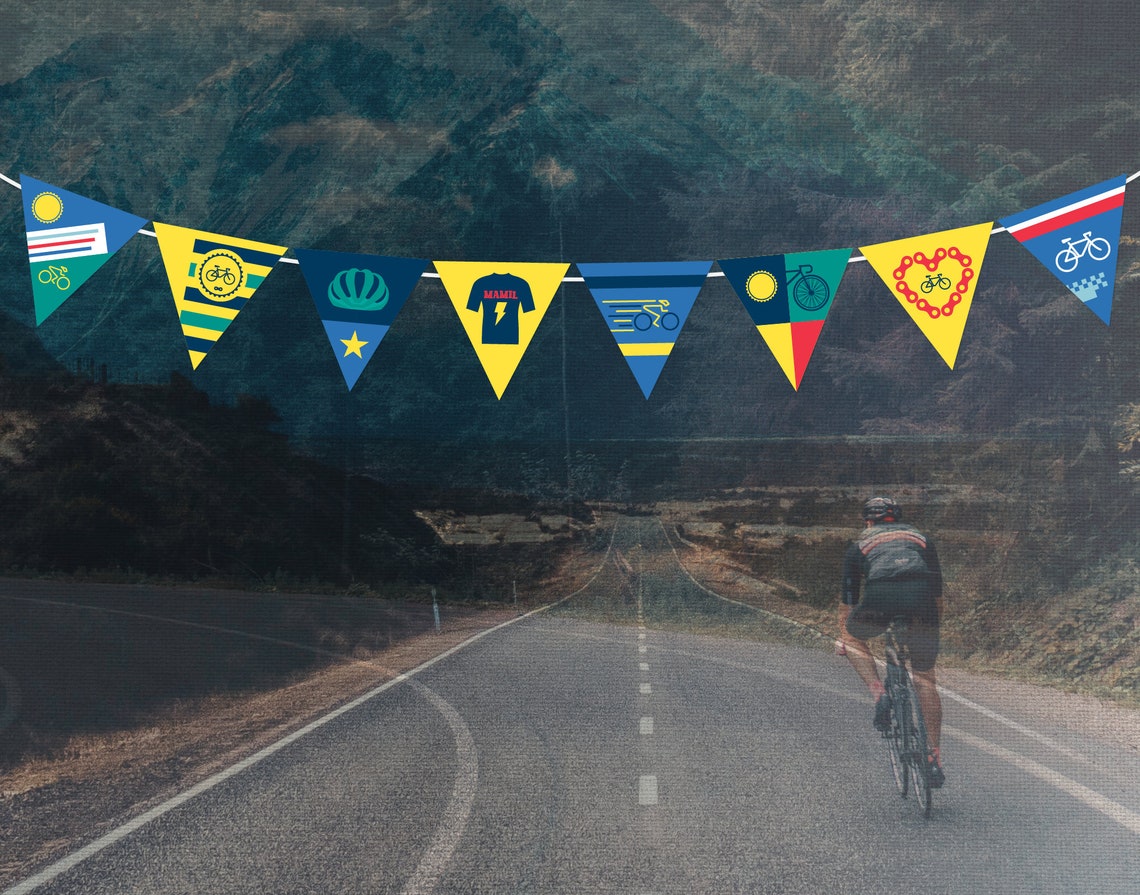 Cycling Banner, Cycling Birthday Decorations, Bicycle Banner, Mamil ...