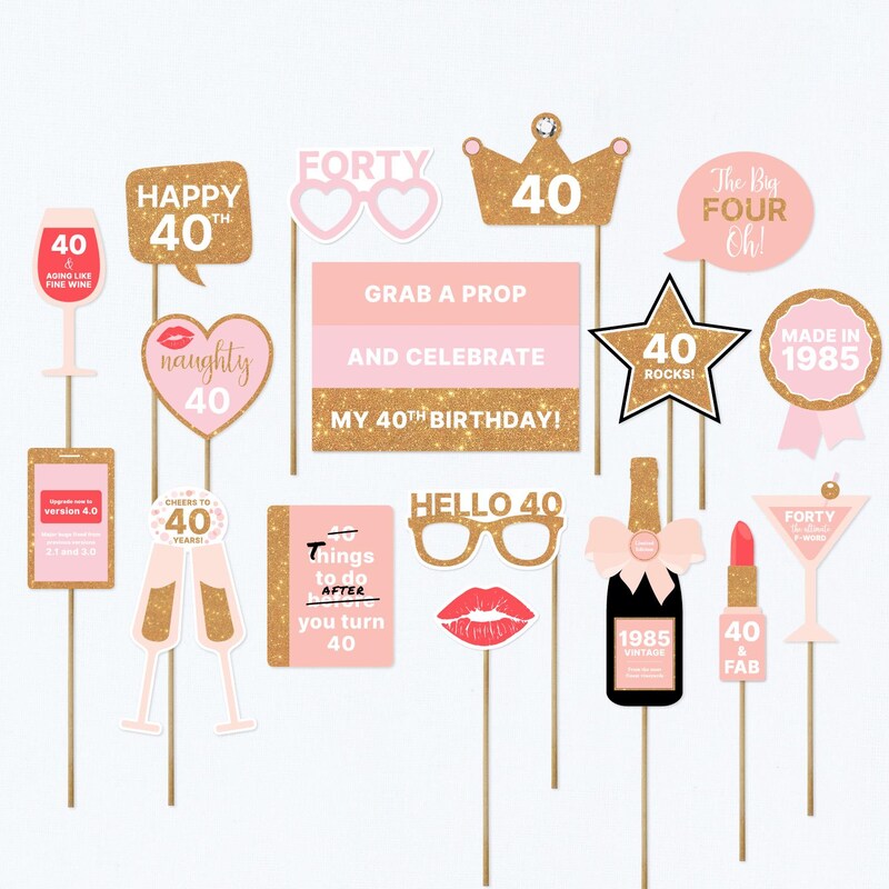40th Birthday Props - Etsy