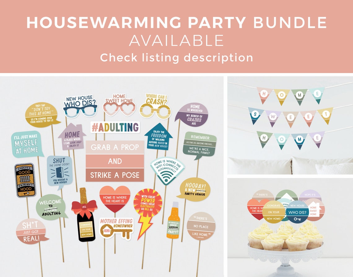 Housewarming Props, Printable, Housewarming Party Decoration Ideas ...