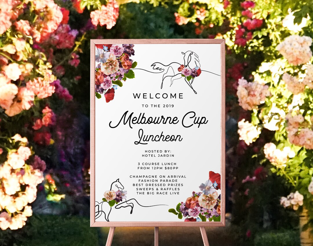 Melbourne Cup Welcome Sign Template, Melbourne Cup Poster, Luncheon ...