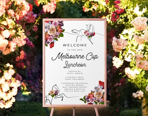 Melbourne Cup Welcome Sign Template Melbourne Cup Poster - Etsy Australia