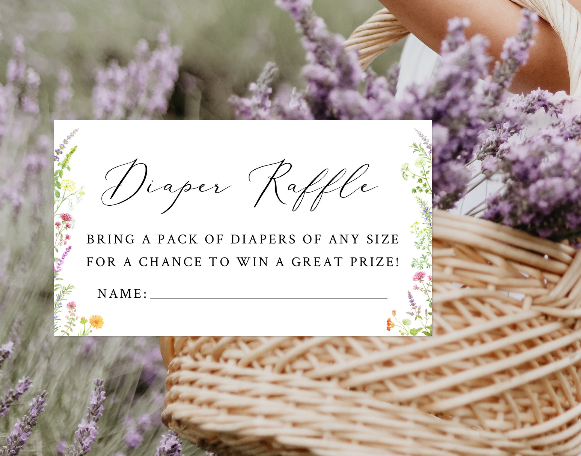 Diaper Raffle Card, Diaper Raffle Sign, Editable Template, Baby Shower ...